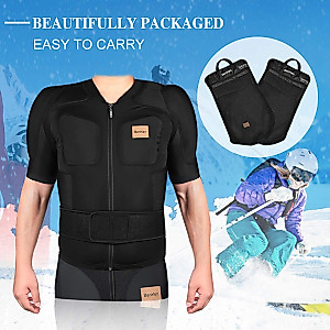 BenKen Men's Women's Professional Anti-Collision Sports Shirts Motorcycle Protective Jacket Full Body Armor Protector Back Protector for Skateboarding Skating Snowboarding Cycling