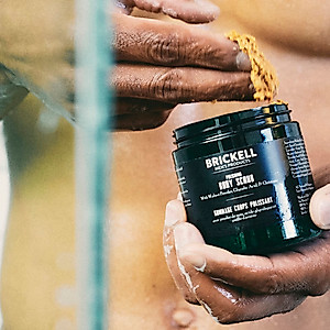 Brickell Men's Polishing Body Scrub for Men, Natural and Organic Body Exfoliator to Remove Dirt, Prevent Blemishes, and Brighten Skin (8 ounce)