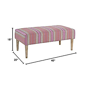 Linon Home Decor Products Pink Stripe Linon Yanni Bench