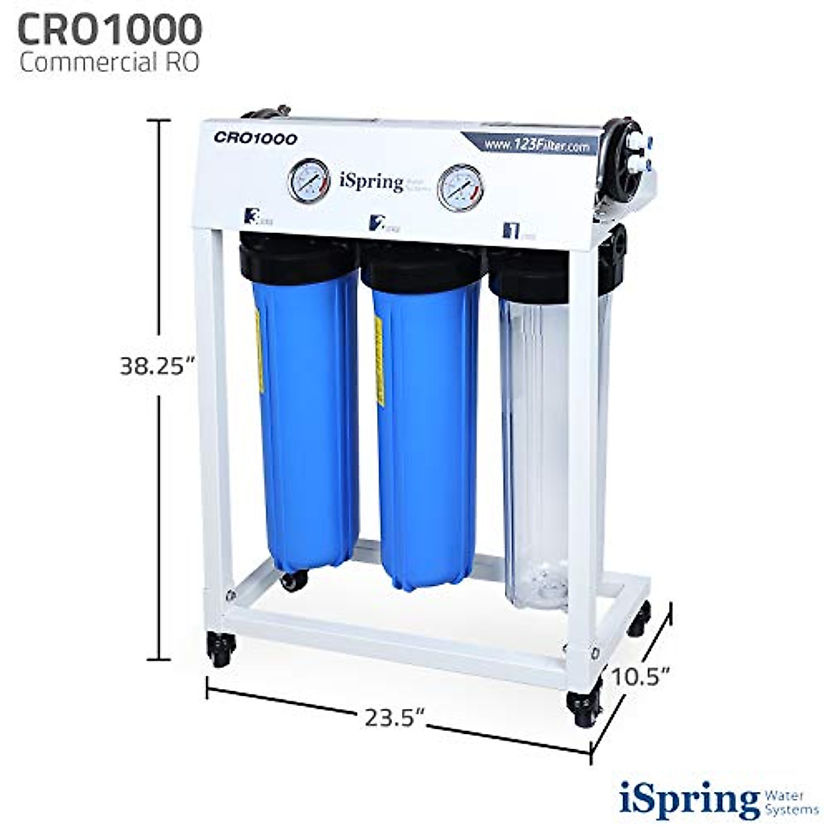 iSpring CRO1000 Commercial RO System - 1000 GPD High Flow Water Filtration