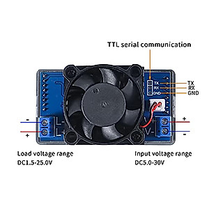 Dorhea 5A 35W Constant Current Electronic Load Tester Adjustable Load Detector, Battery Load Tester LCD DC CC Electronic Capacity Aging Discharge Detector Resistance Board Checker Testing Tool Digital