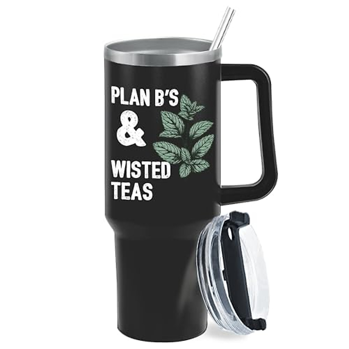 40 oz Tumbler with Handle and Straw Plan B’S & Twisted Teas Tumbler with Lid and Straw Insulated Tumbler Stainless Steel Tumblers