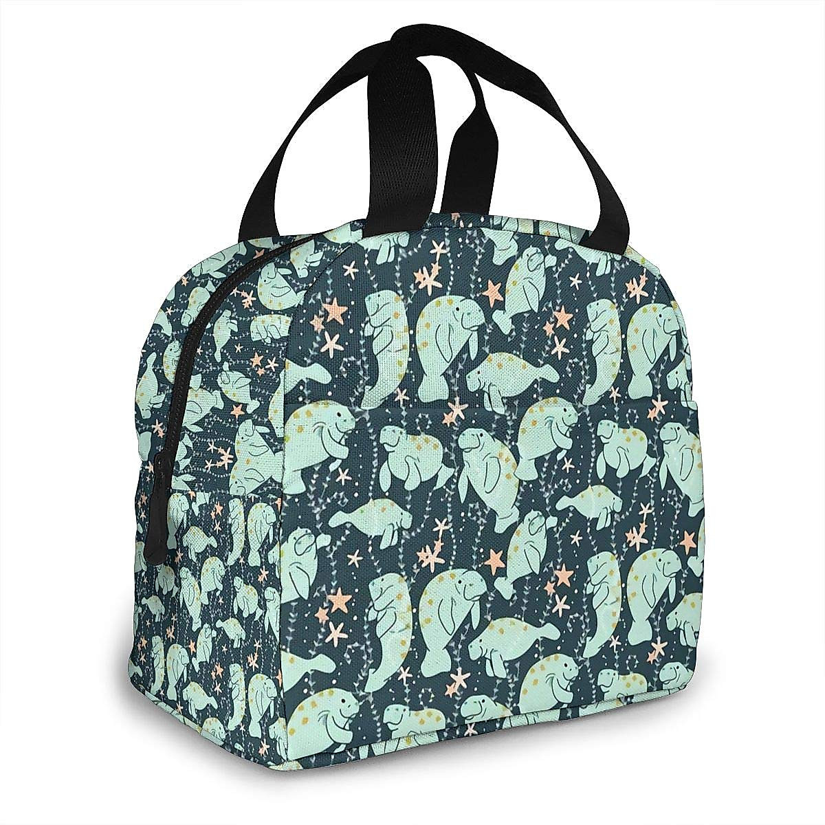 MSGUIDE Manatee Insulated Lunch Bag Leakproof Cooler Lunch Box for Men Women Adult - Reusable Thermal Tote Bag for Office Work School Picnic Beach