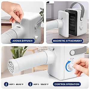 SereneLife Electric Portable Clothes Dryer | 1000W Multi-Use Mini Heater & Aroma Diffuser for Home, Apartment, Dorm, Travel & RV Camping | Suitable for Drying Clothes, Dresses, Shoes, Hats & Gloves