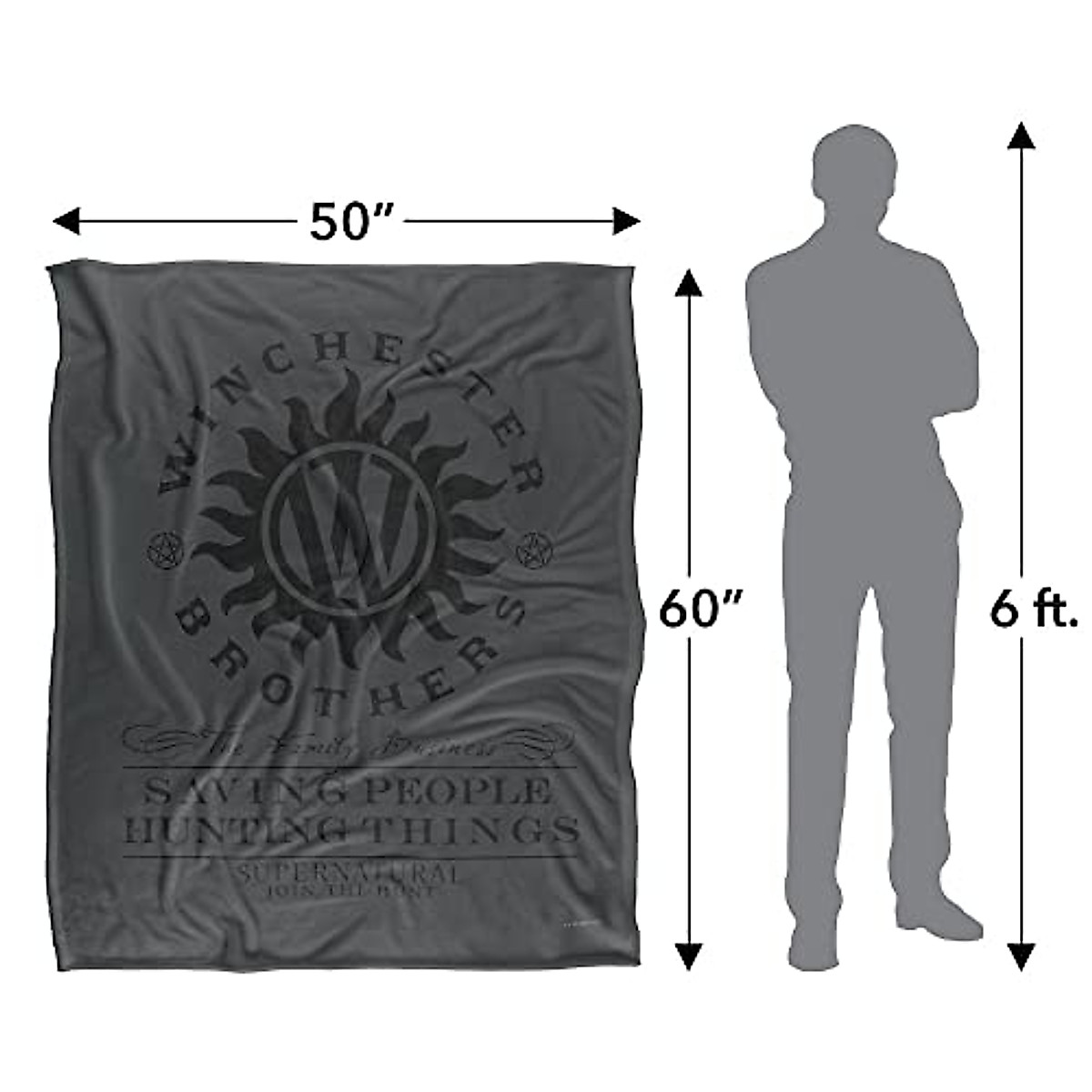 Supernatural Winchester Anti Possession Officially Licensed Silky Touch Super Soft Throw Blanket 50" x 60"