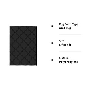 Garland Rug Quatro 5 Ft. x 7 Ft. Area Rug Black
