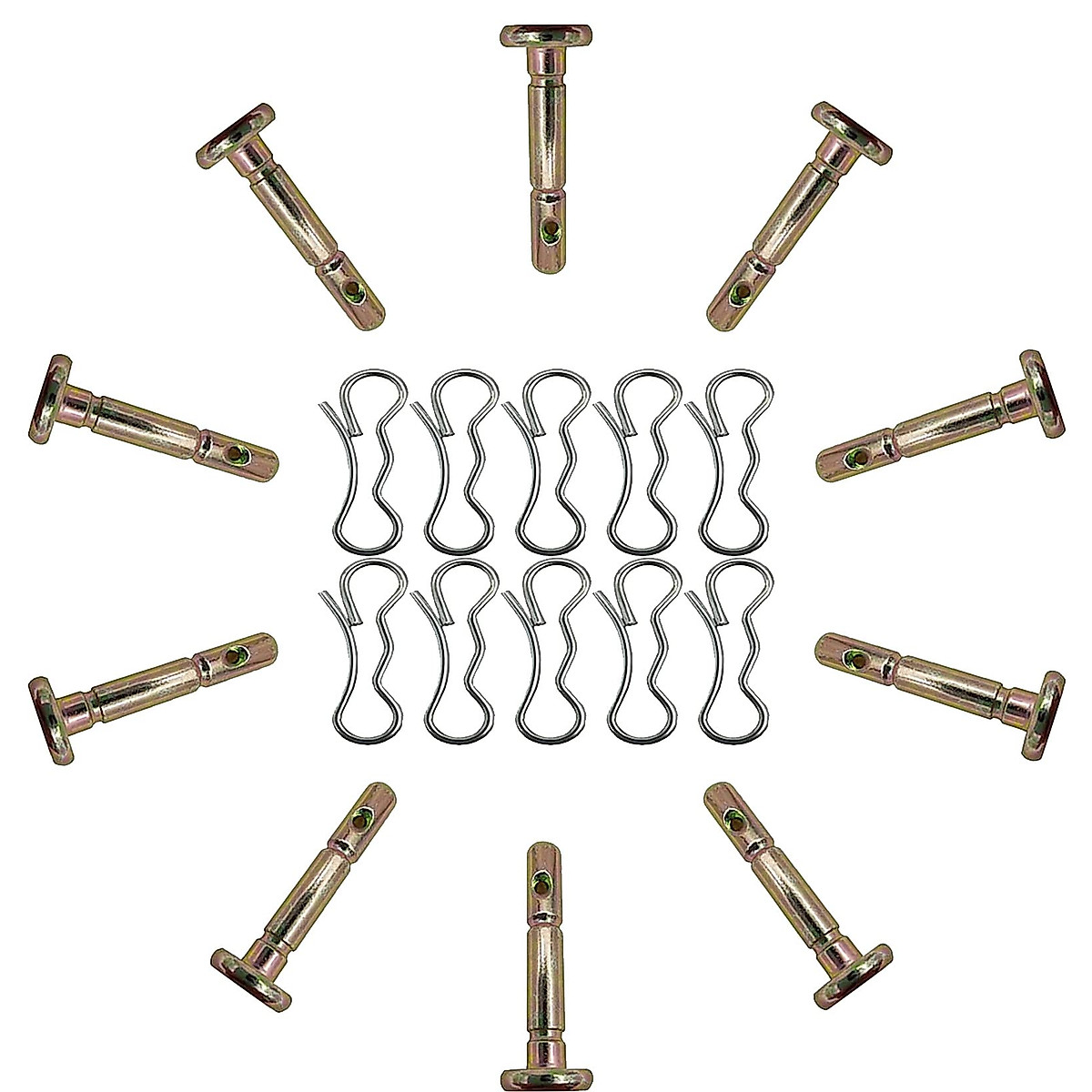 Neryera(10 Pack) Package 10 Pieces of 738-04124 Shear pins and 714-04040 Cotter pins for Cub Cadet MTD Troy Bilt Snow Throwers