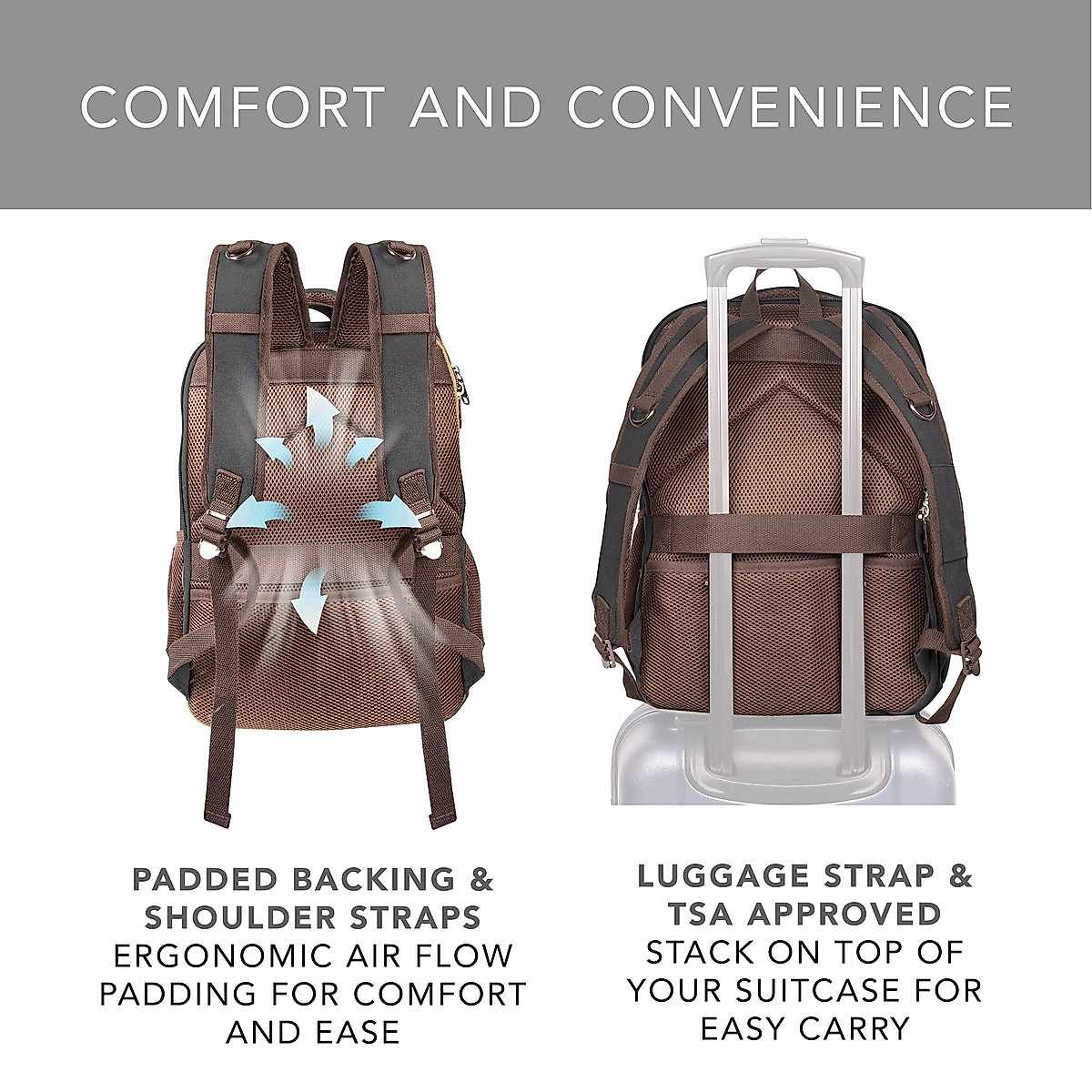 Ama Dablam Canvas Laptop Backpack for School Work & Travel (CarryOn), Cotton w/ 17in Sleeve | Waterproof | Durable (XL, 30 Liter) Lone Pine