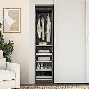 Bestar Cielo Closet Organizer, 20-inch Bark Gray and White Wardrobe for Bedroom, Mudroom, Entryway, or Kitchen Pantry