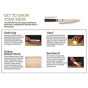 Shun DMS0430 Cutlery Shima Set-5", 4 Piece, Razor-Sharp Meat Slicing Knife, Keeps Juices in Steak and Preserves Flavor, Handcrafted Japanese Kitchen Knives, Small, Silver