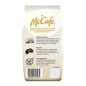 McCafe French Vanilla, Flavored Light Roast Ground Coffee, 12 oz Bag