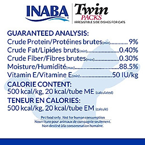 INABA Twin Packs for Cats, Grain-Free Shredded Chicken & Broth Gelée Side Dish/Topper Pouch, 1.4 Ounces per Serving, 16.8 Ounces Total (12 Servings), Tuna & Chicken Recipe in Tuna Broth