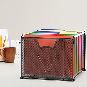 SimpleHouseware Mesh Hanging File Organizer, Black