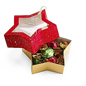 Godiva Chocolatier Holiday Assorted Chocolate Truffles Star Ornaments, Set of 6