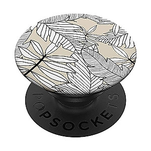 Tan / Sand / Beige Jungle Leaf Botanical Tropical Plant PopSockets Standard PopGrip
