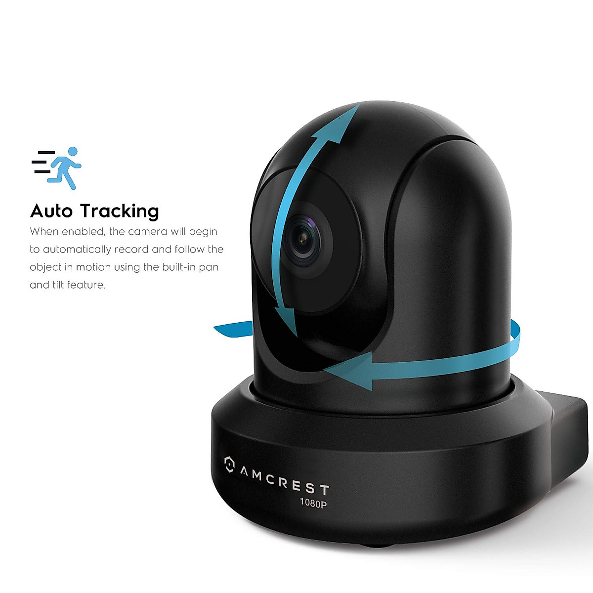 Amcrest 2-Pack 1080p WiFi Camera Indoor, 2MP Pan/Tilt Home Security Camera, Auto-Tracking, Motion & Audio Detection, Enhanced Browser Compatibility, H.265, Two-Way Talk 2PACK-IP2M-841B-V3 (Black)