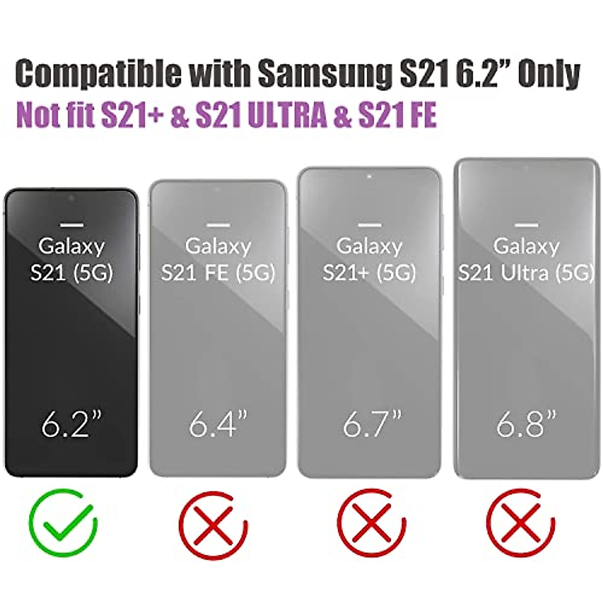 KSELF Galaxy S21 5G Case: Military-Grade Shockproof, Tempered Glass Protector, Ring Kickstand (Green & Pink)