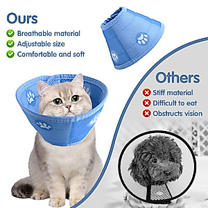Jaxbo Soft Cat E Collar，Cat Recovery Collar，Adjustable Cat Cone Collar Elizabethan Collar Does Not Block Vision