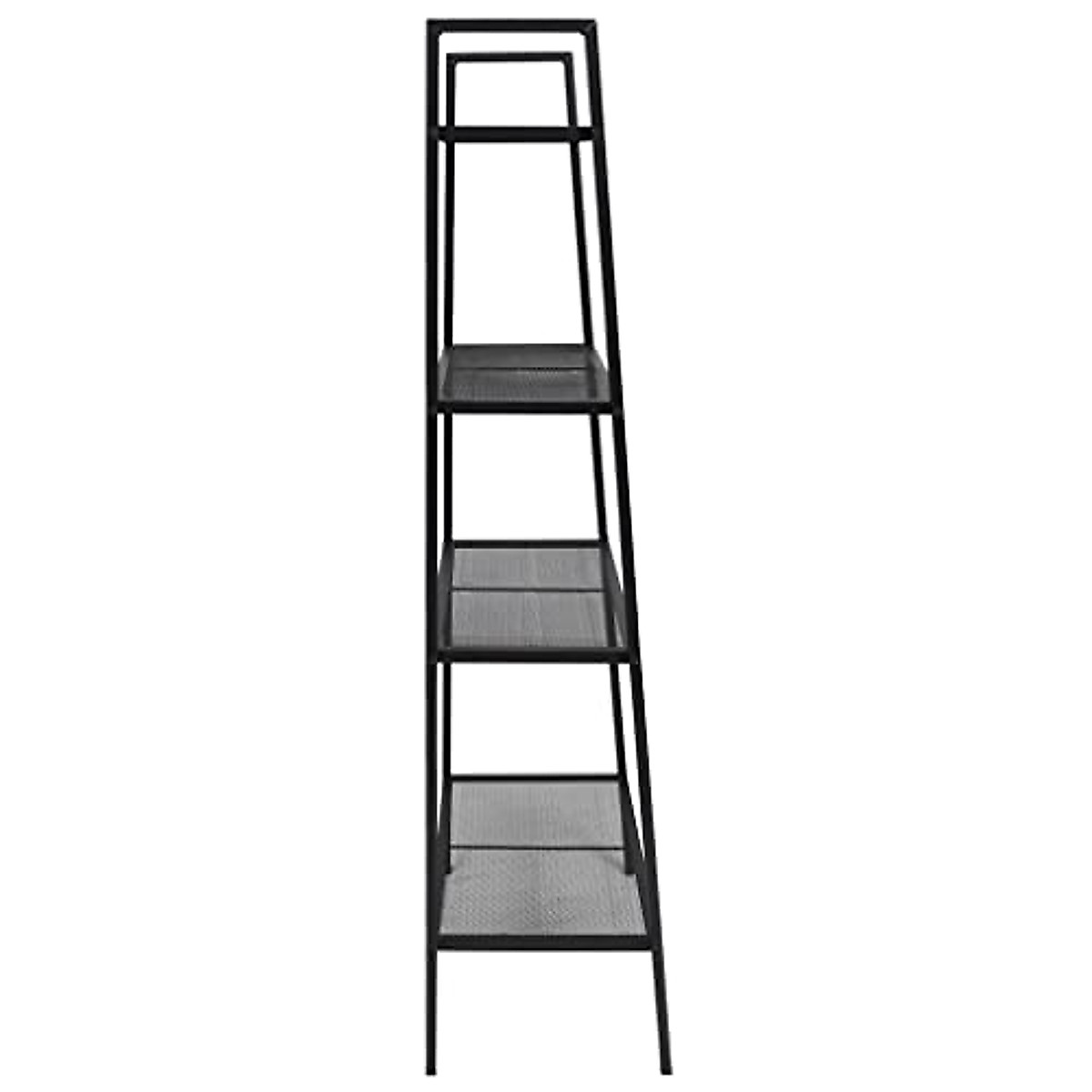 DYRJDJWIDHW Ladder Bookcase 4 Tiers Bookshelf for Bedroom,Shelves,Wood Bookcase,Suitable for Bedroom, Office, Living Room, Study,Metal Black