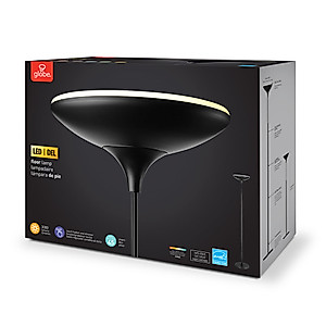 Globe Electric 12784 LED Floor Lamp Torchiere, Energy Star Certified, Dimmable, Super Bright, 43W, 3010 Lumens, Matte Black, Floor Lamp for Living Room, Floor Lamp for Bedroom, Home Improvement,