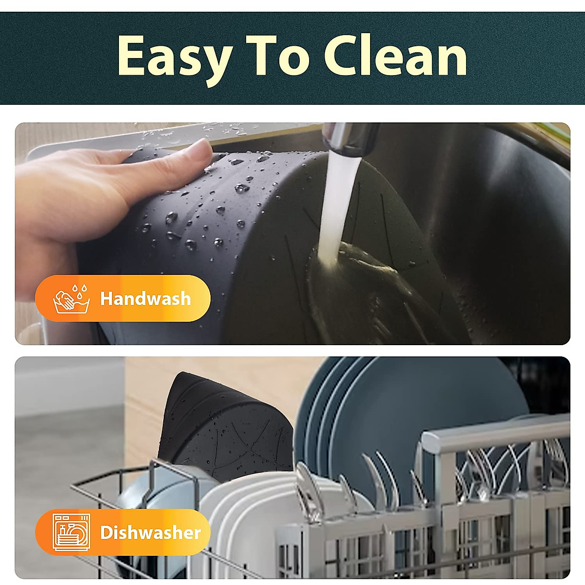 Silicone Slow Cooker Liners fit 6-8 Quart Crock-Pot Slow Cooker,Reusable & Safe Silicone Cooking Bags Insert For 6-8 Quarts Oval or Round Pot (Black)