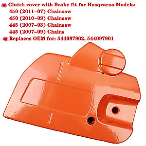 NAKAO Chainsaw Clutch Cover with Brake, for Husqvarna 445,450 Replaces OEM 544097902, 578097901