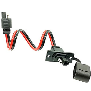 AYECEHI 12AWG SAE Cable,SAE to SAE Solar Weatherproof Socket Sidewall Port,SAE Cable Quick Disconnect Connect Panel Mount Universal Flush Mountable Connector - with Mounting Screws [Male to Male]