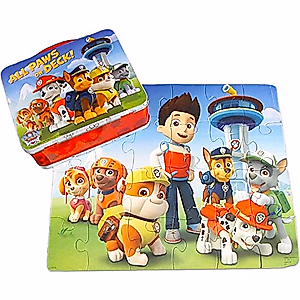 Paw Patrol 10" Mini Toddler Preschool Backpack Lunch Box (Includes Puzzle) with Stickers