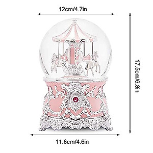 music Box Music Box - Horse Snowglobe Anniversary Christmas Birthday Gift for Wife Daughter Girlfriend Girl Wind Up Clockwork Musical Box Music box (Color : Gold)