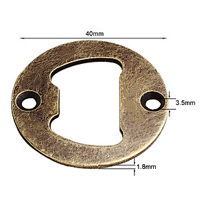 dophee 10Pcs Round Bottle Opener Insert, 40mm/1.57" Bronze Wine Beer Opener Bar Drinking Accessories with Screws Home Kitchen Party Supplies