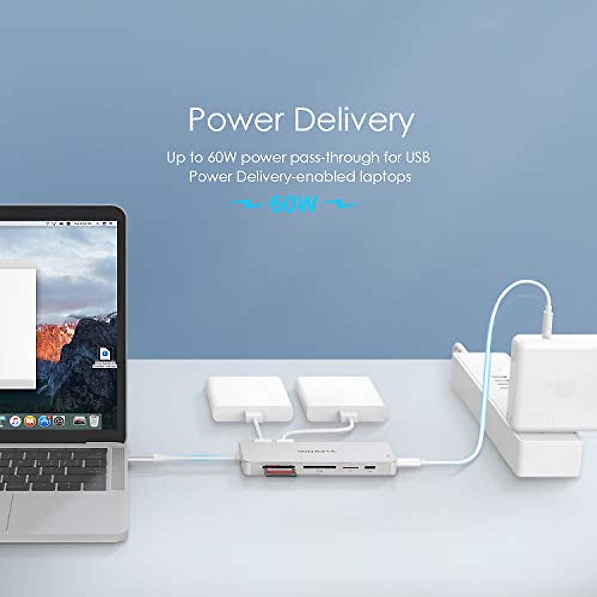 LENTION USB C Hub with 3-Slot Card Reader, 4K HDMI, USB 3.0, USB 2.0, Type C Data/Charging Compatible 2023-2016 MacBook Pro, New Mac Air/Surface, Stable Driver Certified Adapter (CB-C19, Silver)