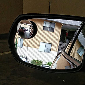 Ampper Blind Spot Mirror, 2" Round HD Glass Frameless Convex Rear View Mirror, Pack of 2