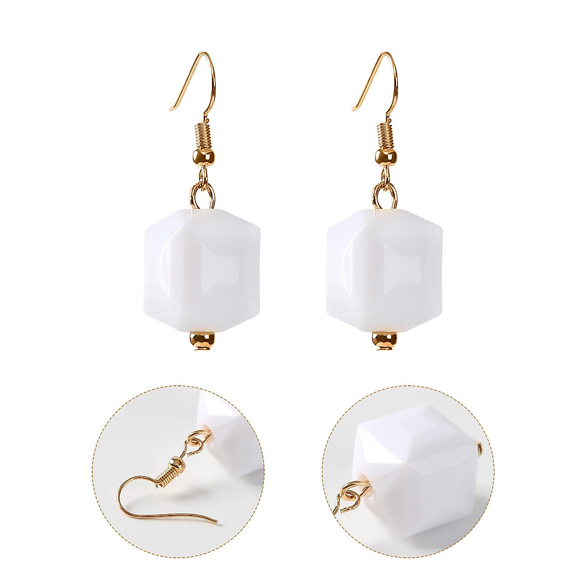 Cumwoen Women Costume Accessory Set with White Bead Necklace Earrings Skeleton Bone Hair Clips Halloween Cave Cosplay Party Supplies for Wilma Pebble Flintstone