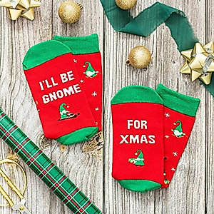 Funny Christmas Socks For Men & Women (It's Lit, Jolly Santa, Gnomes & Cookies)(Gnome For Xmas)