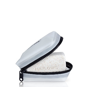 MARLOWE. No. 102 Body Scrub Soap Bar and No. 401 Travel Soap Zip Case | Best Exfoliating Bar for Men | Portable Bar Soap Case | Great Gift | Travel Friendly