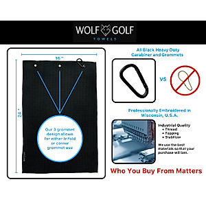 Wolf Golf Towels - It Takes A Lot of Balls to Golf Like I Do Golf Towel - Golf Accessories for Men - Golf Gifts for Men - Embroidered Funny Golf Towel