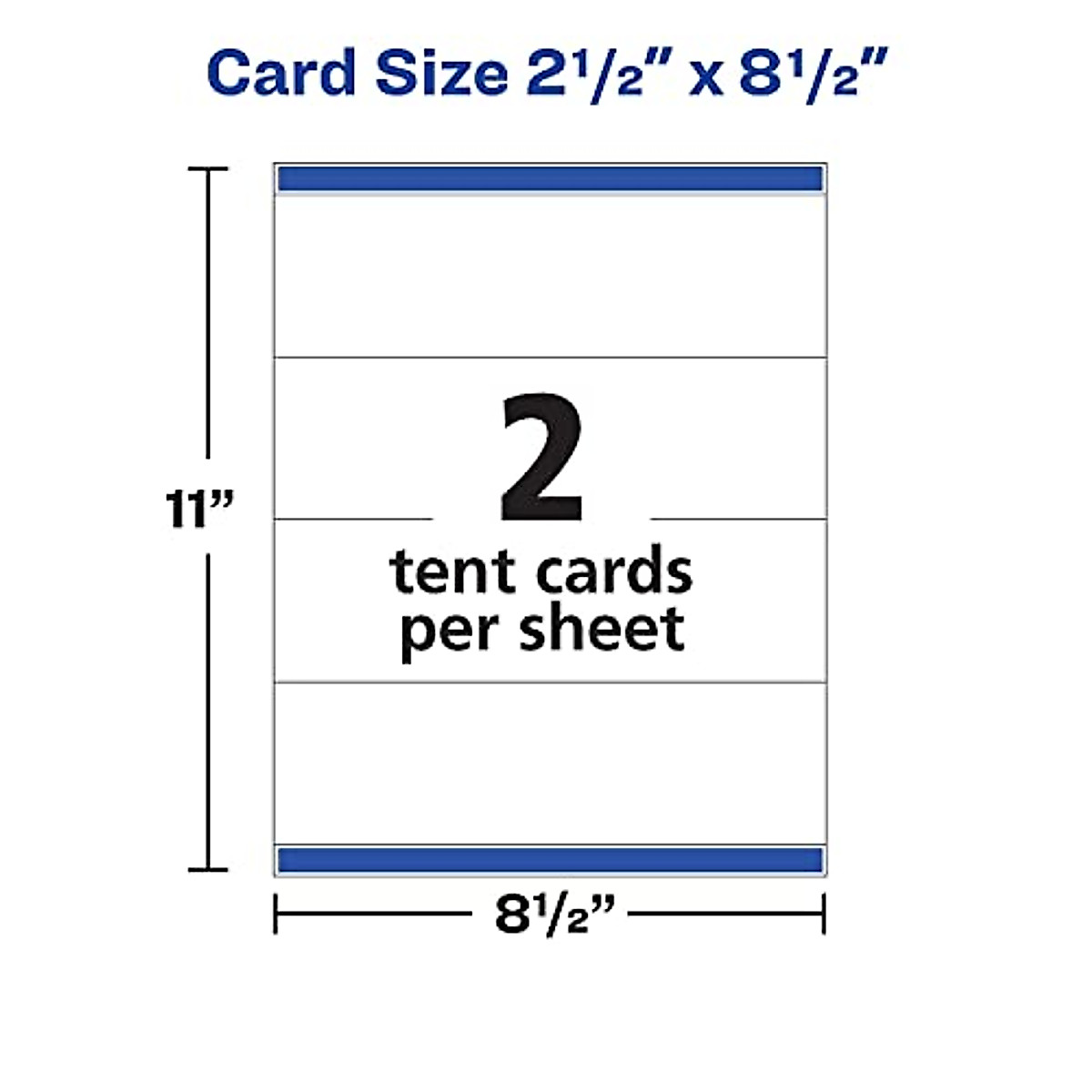 Avery 5305 Medium Embossed Tent Cards, White, 2-1/2 X 8-1/2, 100 Cards/Box