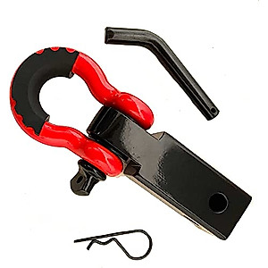 Shackle Hitch Receiver 2 inch - 35,000 Lbs Break Strength - Recovery Hitch Shackle Tow Point Bracket Heavy Duty Solid 3/4'' D Ring Hitch Towing Accessories Compatible with Trucks Jeeps and ATV Hitch