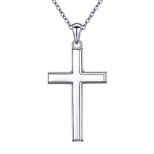 DAOCHONG S925 Sterling Silver Cross Communion Baptism Easter Pendant Necklace for Women Men Teen Jewelry