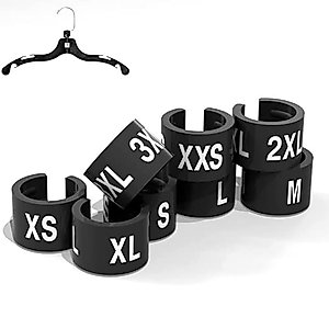 Discount Sizing- Black Hanger Size Clothes Garment Markers 800 Count (Sizes: XXS-XXXL) | Black Size Clips for Retail, at Home Hangers Closet Organization & Assortment (Various Qty.)