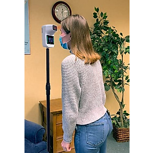 SkinDfense K3 Plus Advance Automatic Temperature Monitor – Infrared Machine with Floor Stand – Non Contact Digital Forehead Scanner System for Adults & Children