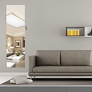 Jewelry Organizer Jewelry Cabinet Standing Jewelry Box with Full Body Mirror and Large Storage Lockable Wooden Cabinet Hung on The Door Or Wall (Antique Walnut)