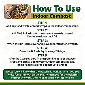 TeraGanix EM Premium Bokashi Bran, Compost Accelerator, Rice Bran Mix, Odor Eliminator, Formulated by Dr. Higa (Bokashi Inventor), Bokashi Compost Starter for Kitchen Compost Bin & Soil (5 Lb)