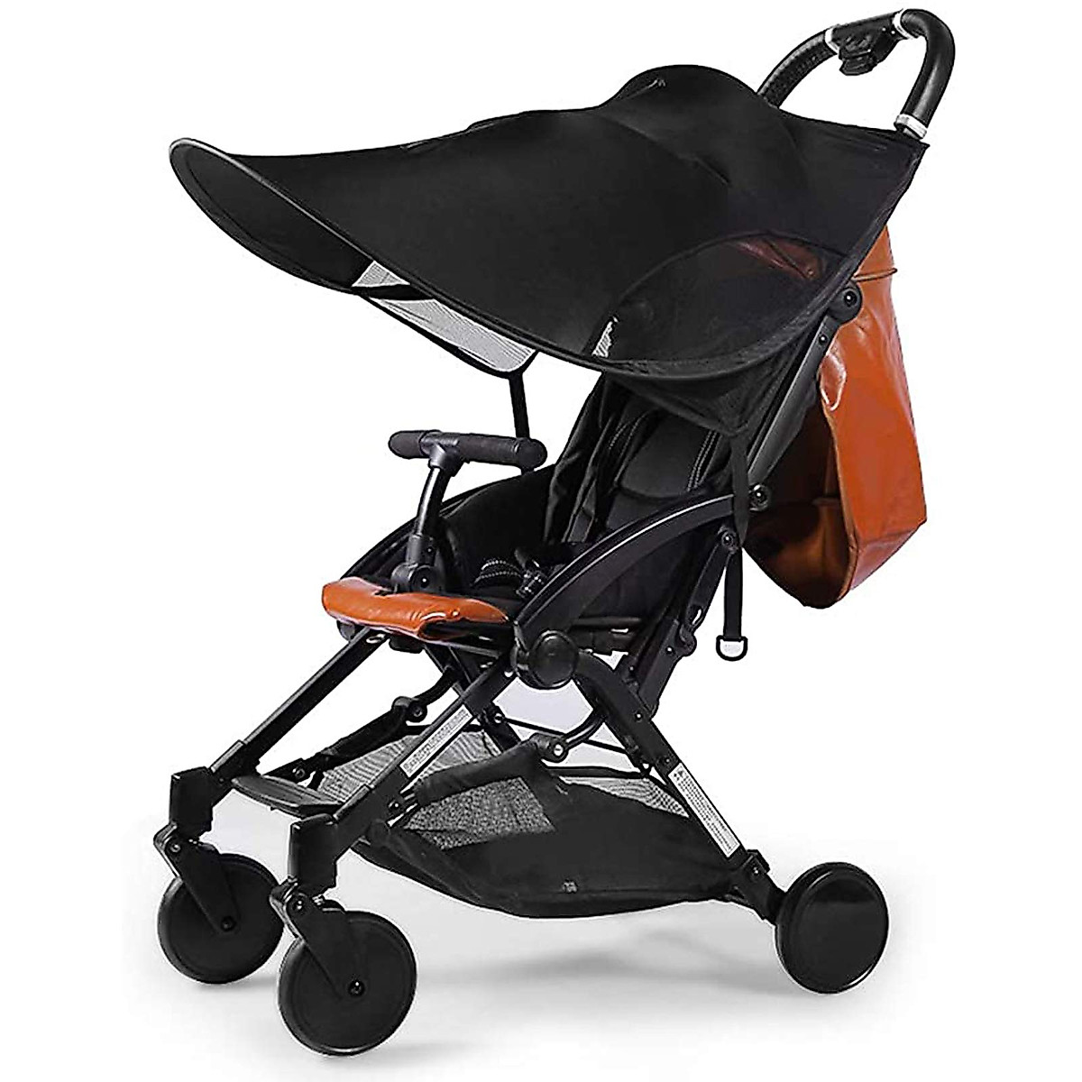 ADESUGATA Universal Stroller Sun Shade - Baby Stroller Sun Cover, Summer Pram Sunshade Awning Adjustable with UV Protection and Mosquito Net for Pushchair, Buggy, Carrycot (Black)