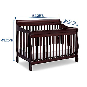 Delta Children Canton 4-in-1 Convertible Crib - Easy to Assemble, Espresso Cherry
