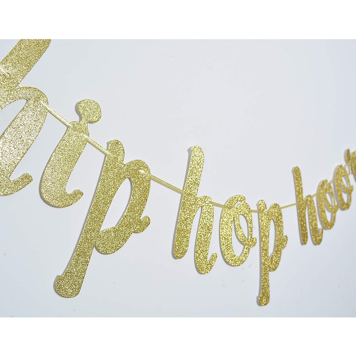 Hip Hop Hooray Gold Glitter Banner