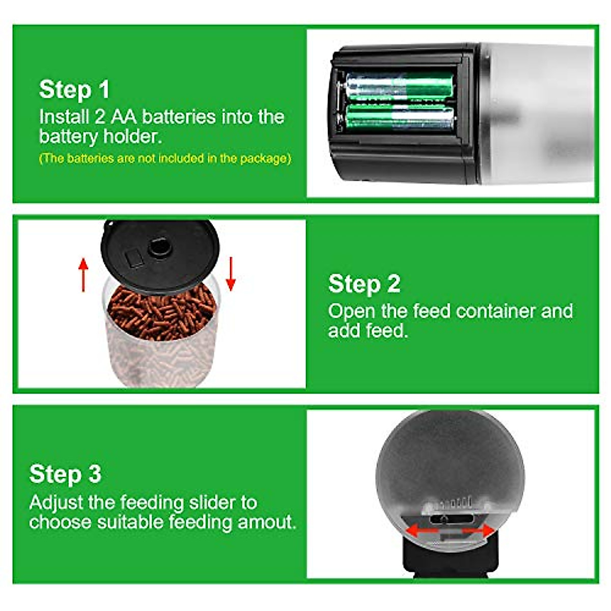 Automatic Fish Feeder, Lychee 100/200ml Auto Fish Food Dispenser Aquarium Tank Adjustable Timer for Holiday Vacation Weekend (AF2020)