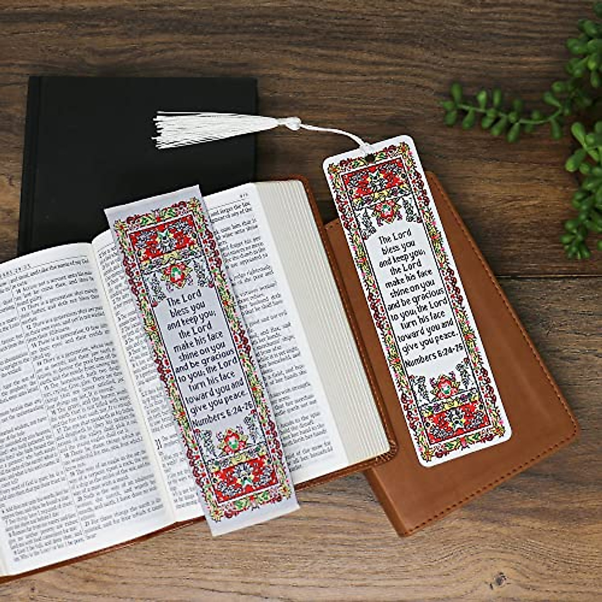 Fabric Bible Bookmark with Bonus Tassel Bookmark - Numbers 6:24-26: The Lord Bless You Bible Book Markers - Christian Bookmarks for Women & Men - Religious Bookmarks - Christian Gifts for Women