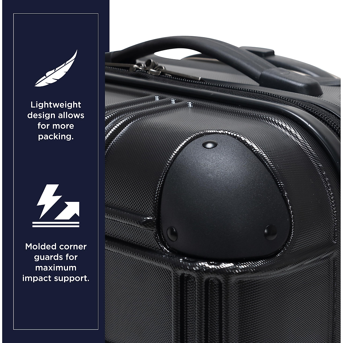 Ben Sherman Nottingham Lightweight Hardside 4-Wheel Spinner Travel Luggage, Charcoal, 3-Piece Set (20"/24"/28")