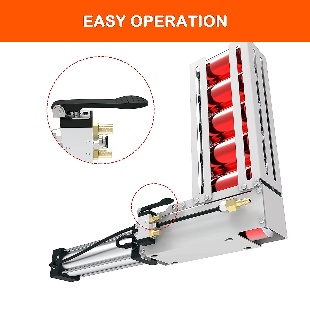 Pneumatic Can Crusher, Aluminum Can Crushers for Recycling, Multi-Load 6 Cans Design, Simple and Fast Operation, Countertop Installation